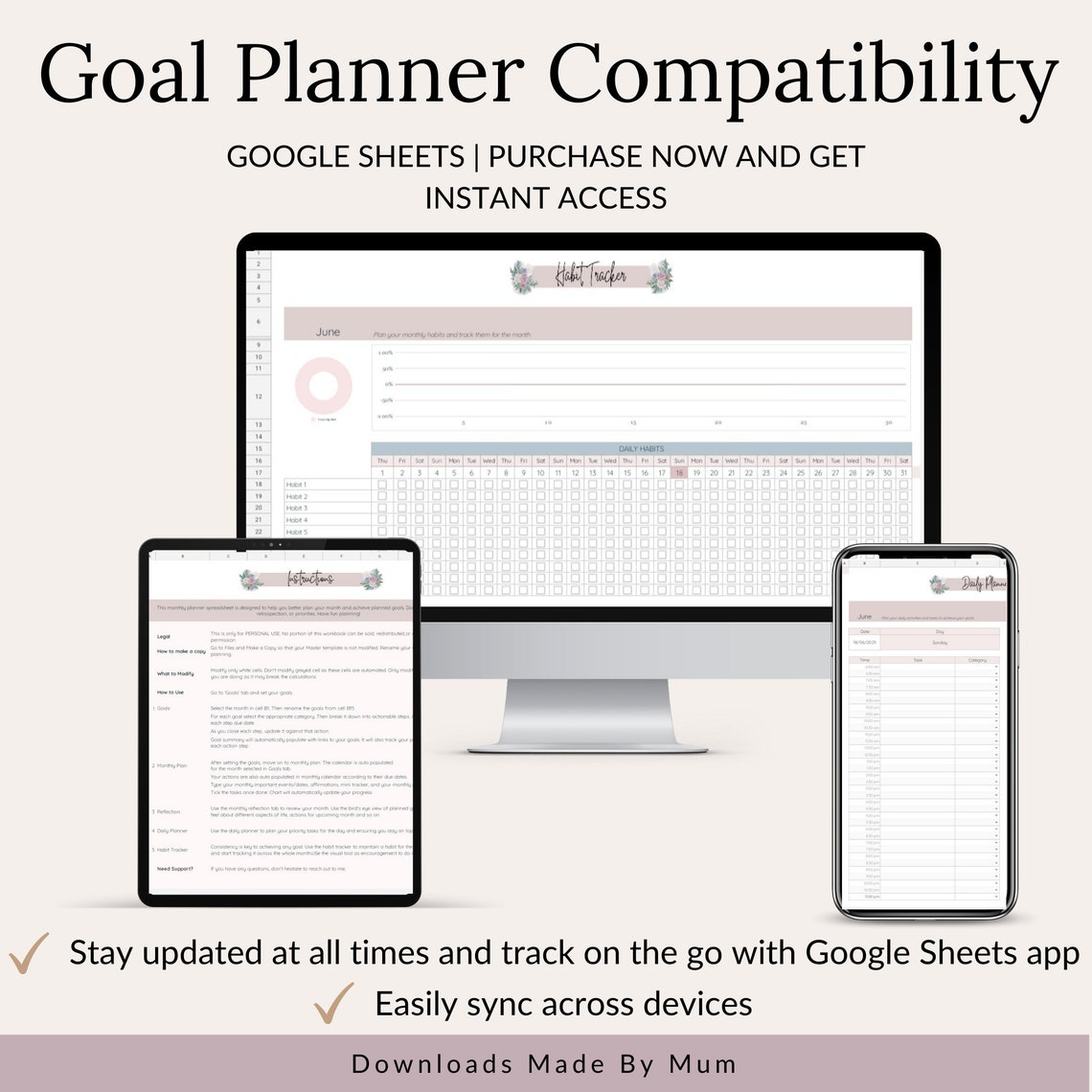 Goal Tracker Spreadsheet, Smart Goals Worksheet Goal Setting, Google ...
