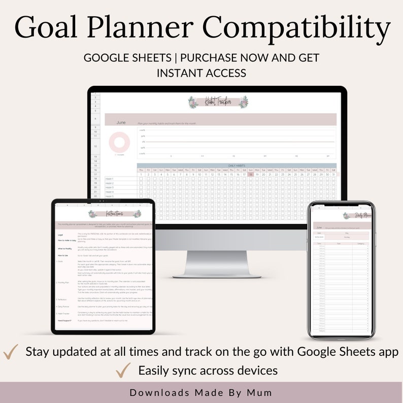 Goal Tracker Spreadsheet, Smart Goals Worksheet Goal Setting, Google ...