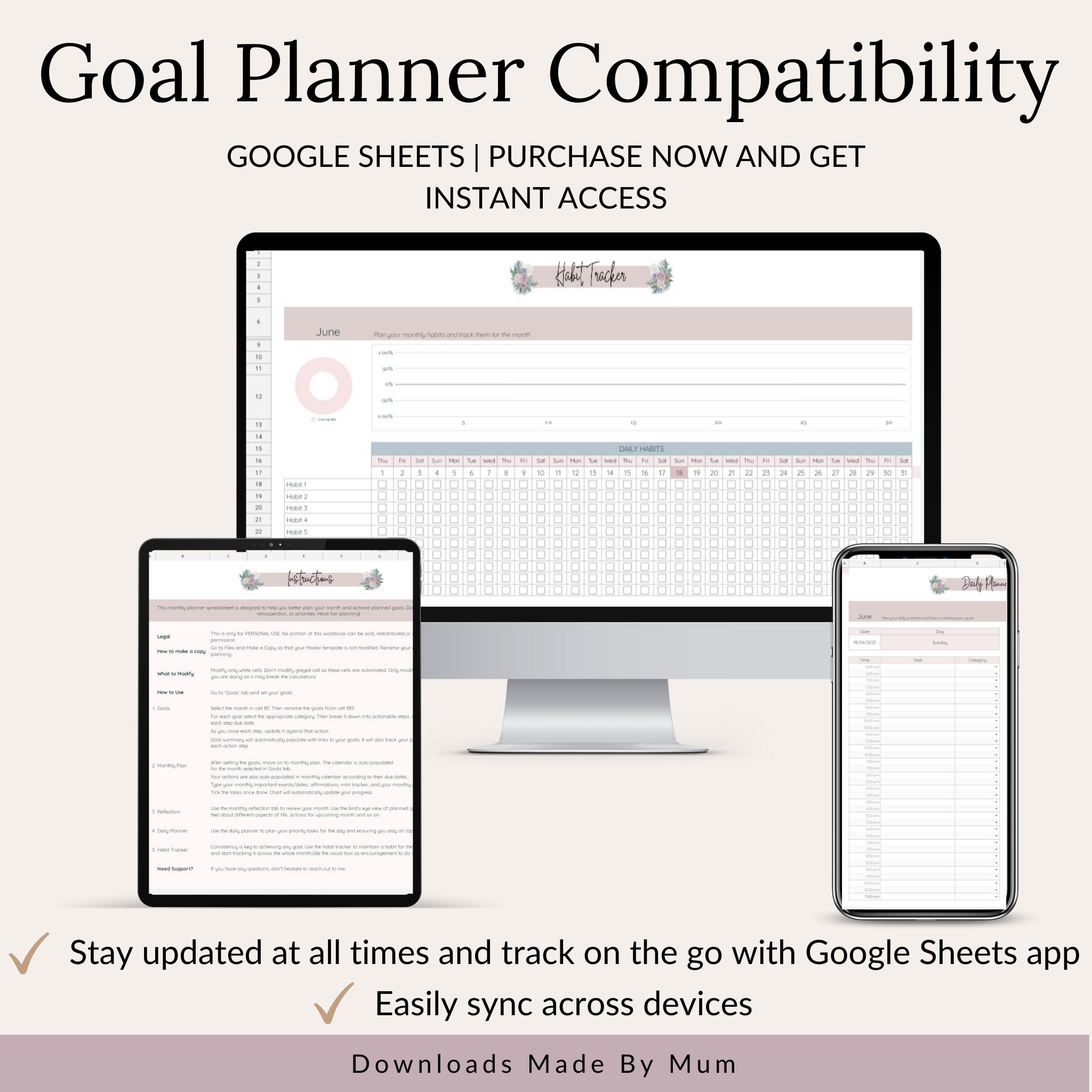 Goal Tracker Spreadsheet, Smart Goals Worksheet Goal Setting, Google ...