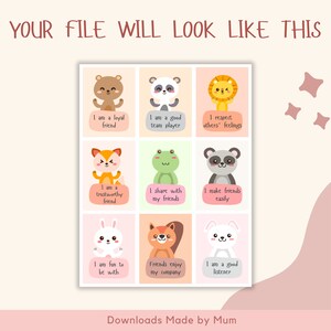 Positive Affirmation Cards for Kids Printable, Friendship Cards ...