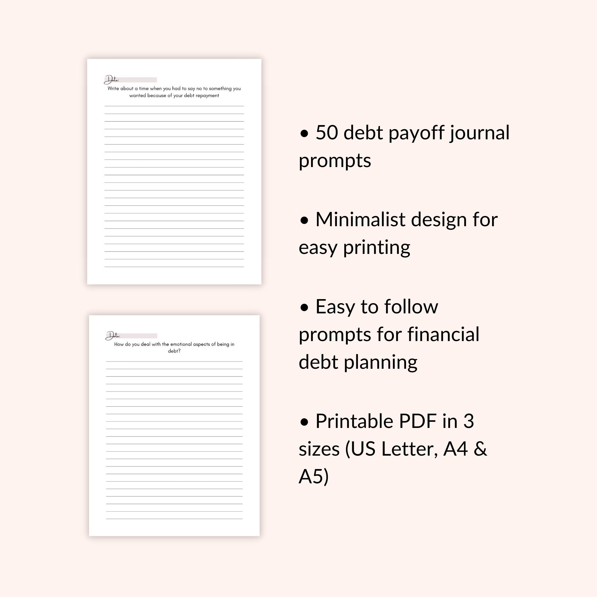 Debt Payoff and Budget Journal Printable, Budget Planning, Finance ...