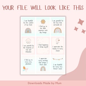 Kids Gratitude Affirmation Cards Printable, Positive Affirmations ...
