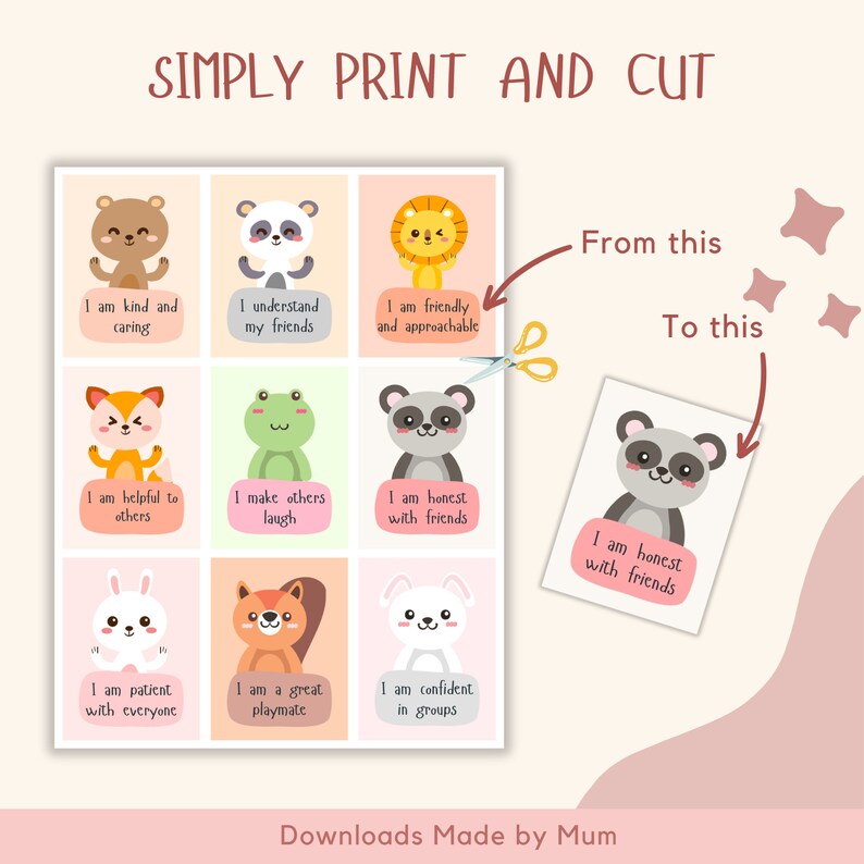 Positive Affirmation Cards for Kids Printable, Friendship Cards ...