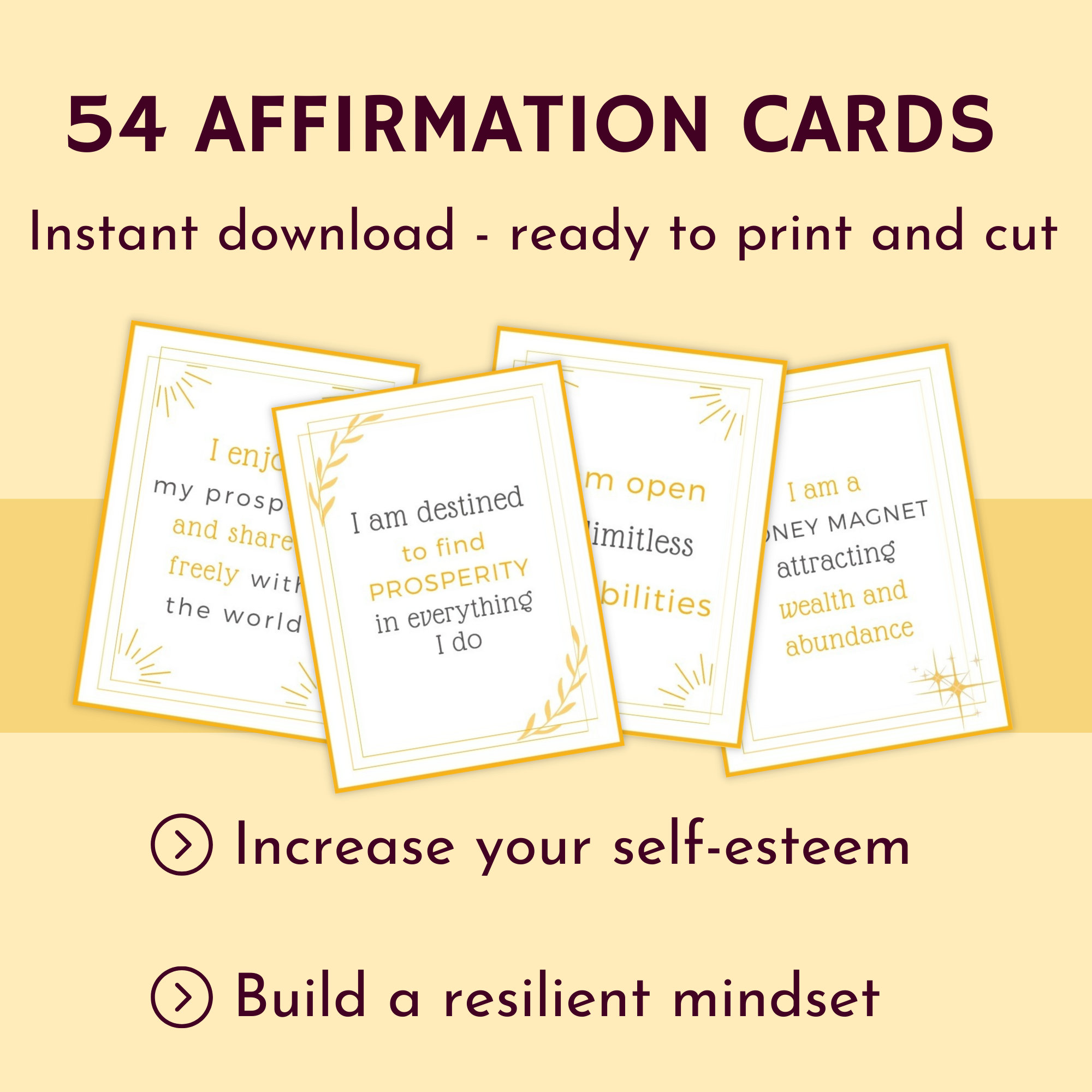 Prosperity Printable Affirmation Cards Positive Affirmation - Etsy
