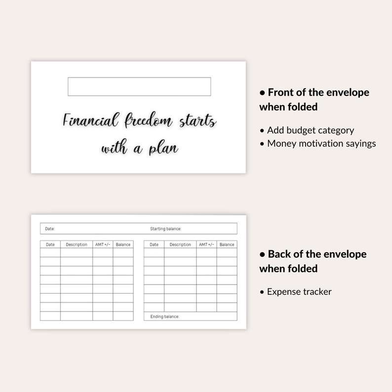 Cash Envelope Printable, Cash Stuffing Envelope, Expense Tracker ...
