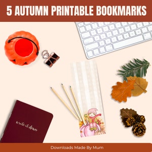 Printable Autumn Bookmarks, Fall Bookmarks, Set of 5 Bookmarks ...