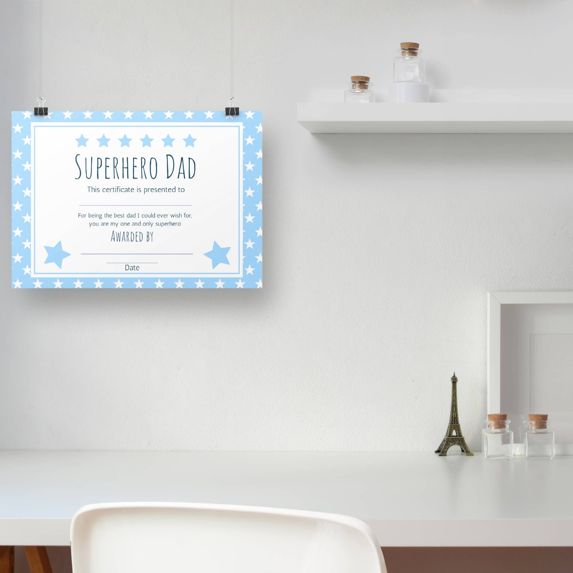Dad Certificate, Father's Day Present, World's Best Dad, Printable Best ...