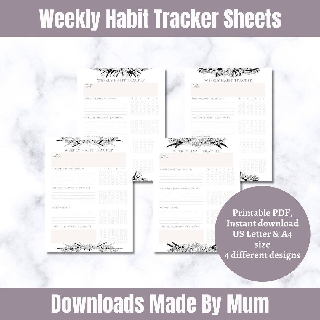 Weekly Habit Tracker Printable, Routine Tracker, Daily Habit Tracker ...
