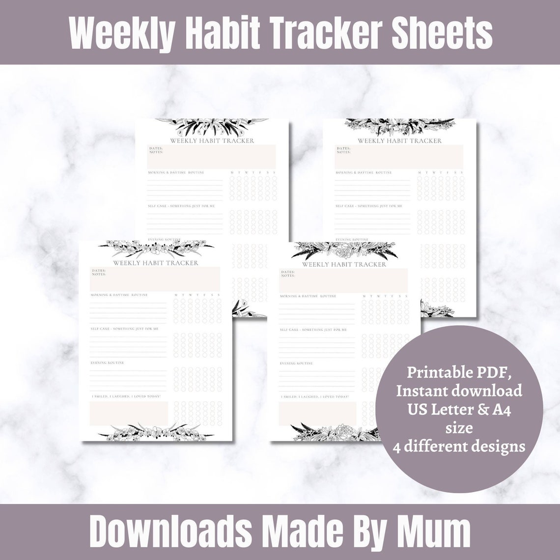 Weekly Habit Tracker Printable, Routine Tracker, Daily Habit Tracker ...