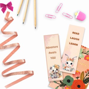 Bookmarks for Kids Printable, Cute Animal Theme Bookmarks, Bookmarks ...
