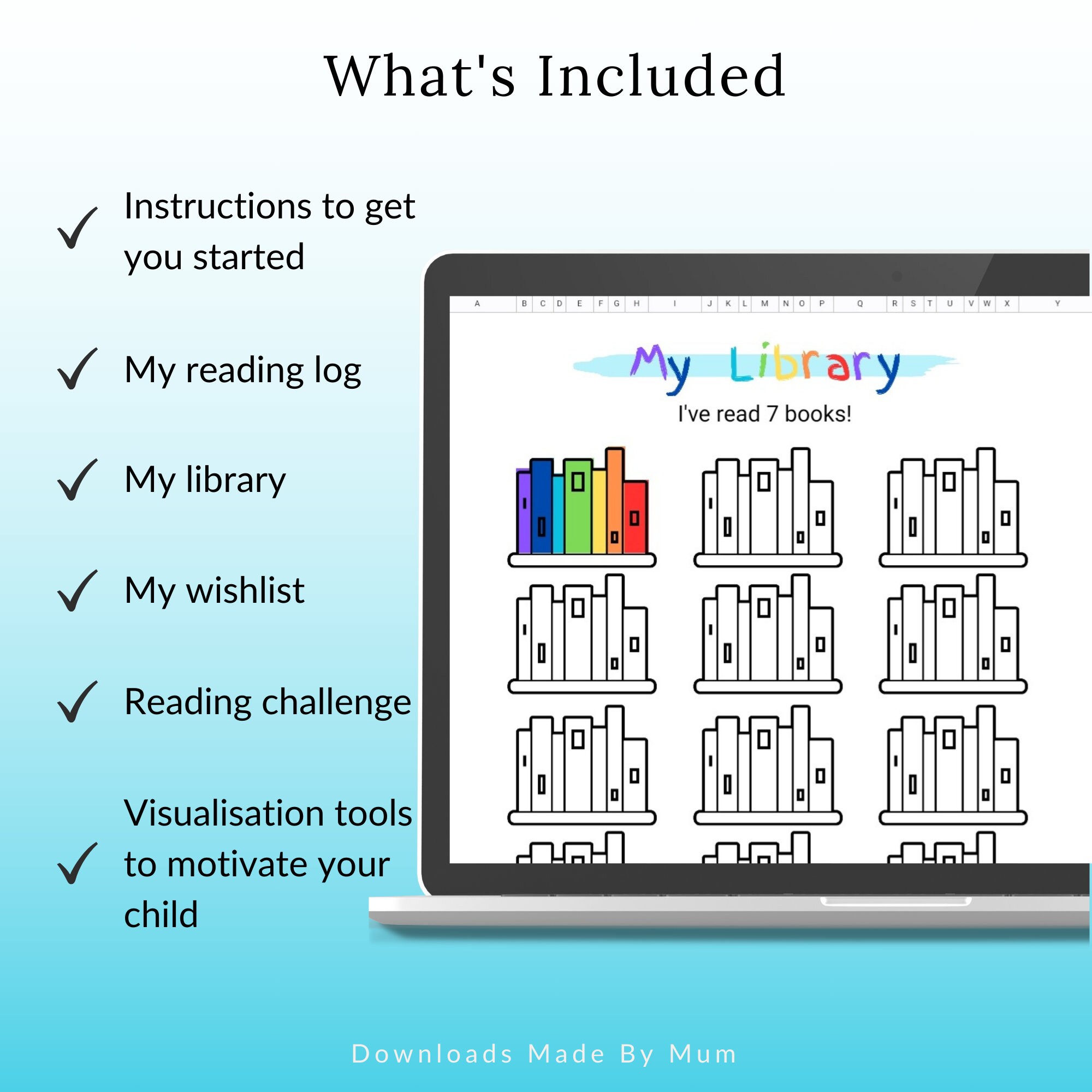 Reading Log for Kids Spreadsheet, Reading Tracker, Reading Challenge, Google Sheets Template ...