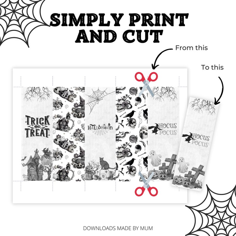 Halloween Stationery Printable, Halloween Bookmarks, Halloween Papers ...