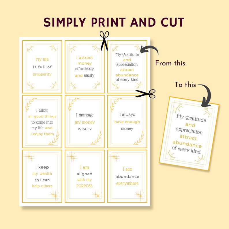 Prosperity Printable Affirmation Cards, Positive Affirmation Cards ...