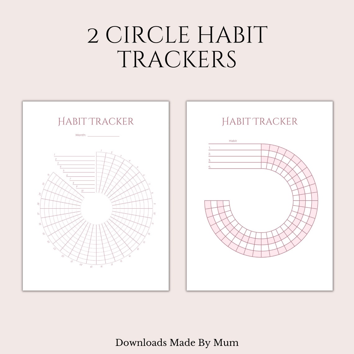 Habit Tracker Printable Bundle, Routine Tracker, Yearly, Monthly ...