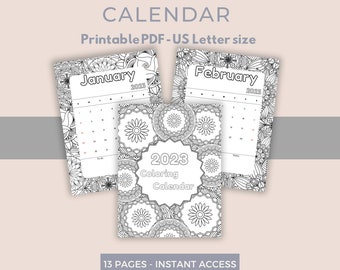 Yearly Printable Coloring - Etsy