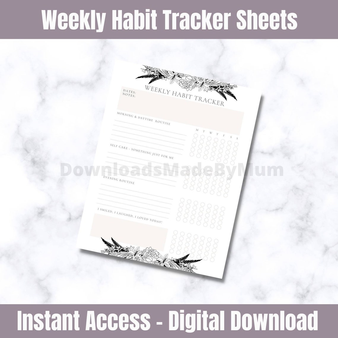 Weekly Habit Tracker Printable, Routine Tracker, Daily Habit Tracker ...