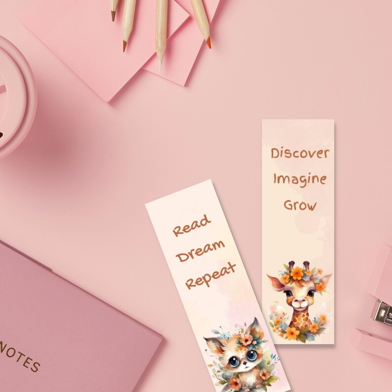 Bookmarks for Kids Printable, Cute Animal Theme Bookmarks, Bookmarks ...