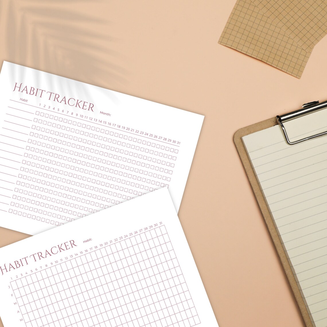 Habit Tracker Printable Bundle, Routine Tracker, Yearly, Monthly ...