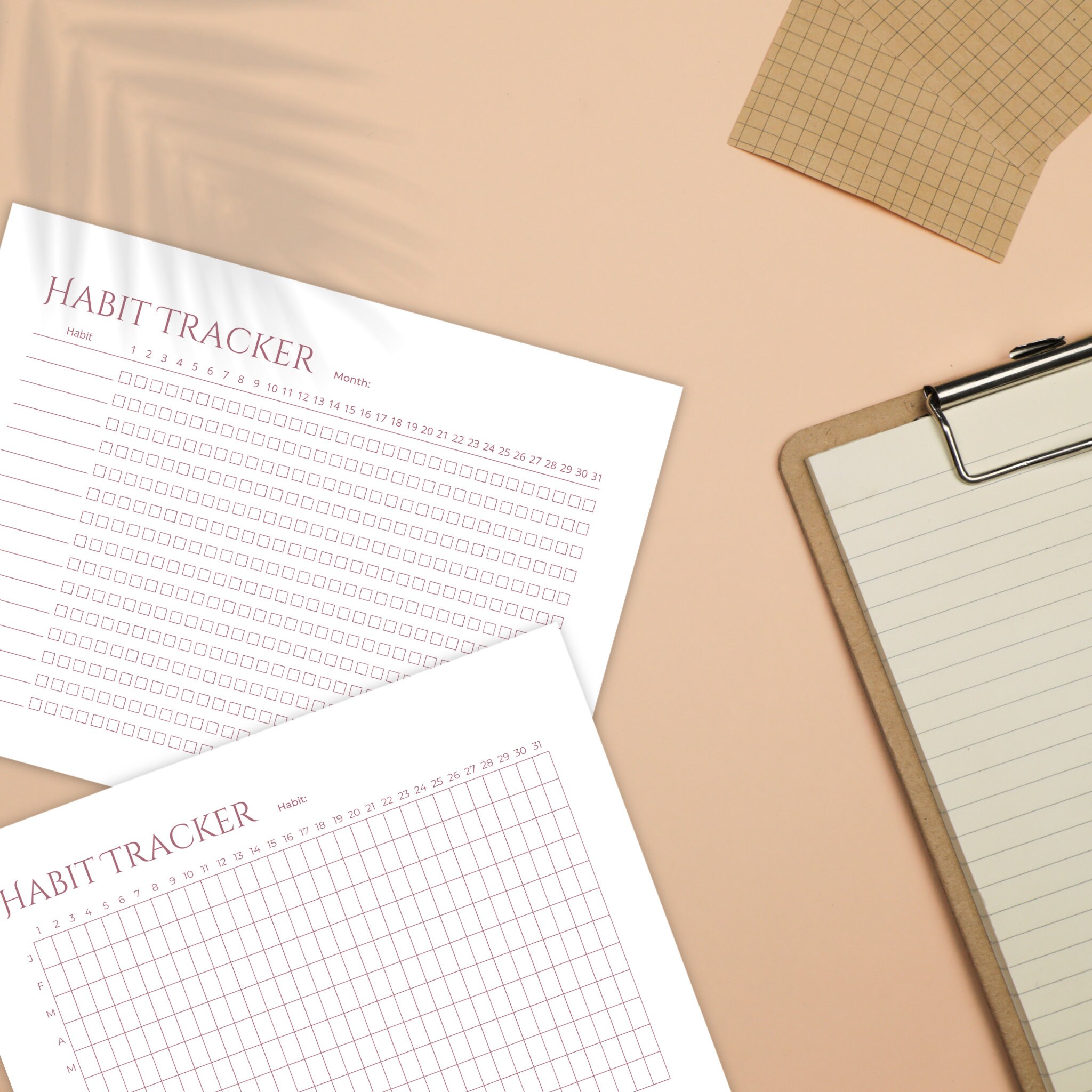 Habit Tracker Printable Bundle, Routine Tracker, Yearly, Monthly ...