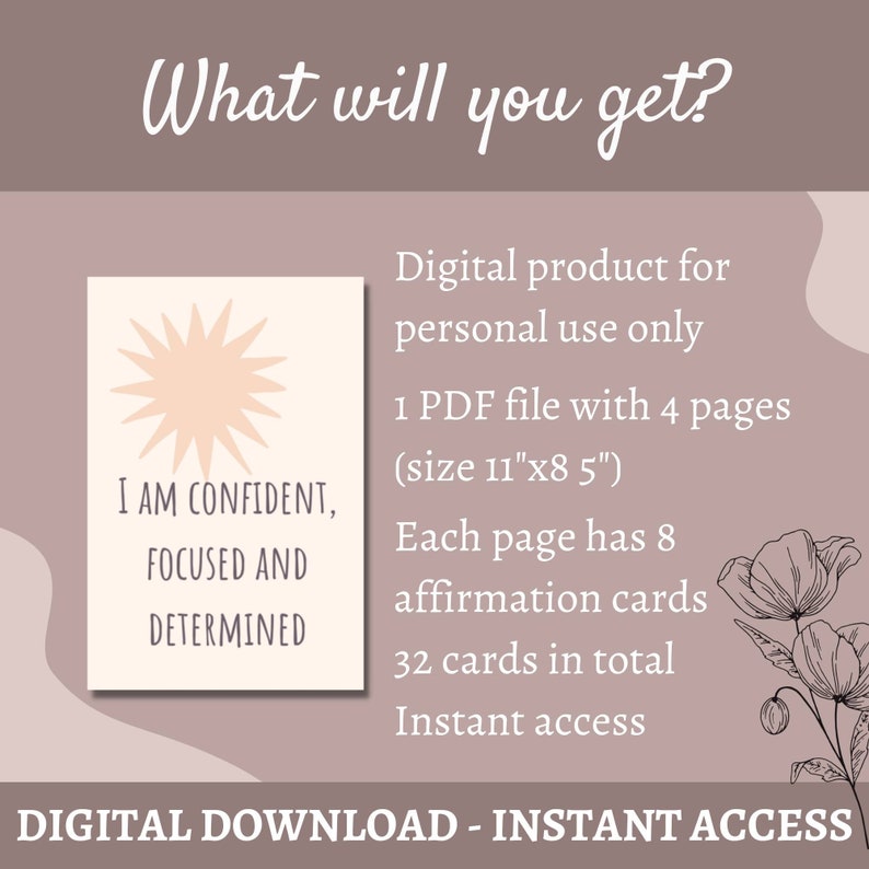 Printable Affirmation Cards, Mindfulness Cards, Daily Affirmations ...