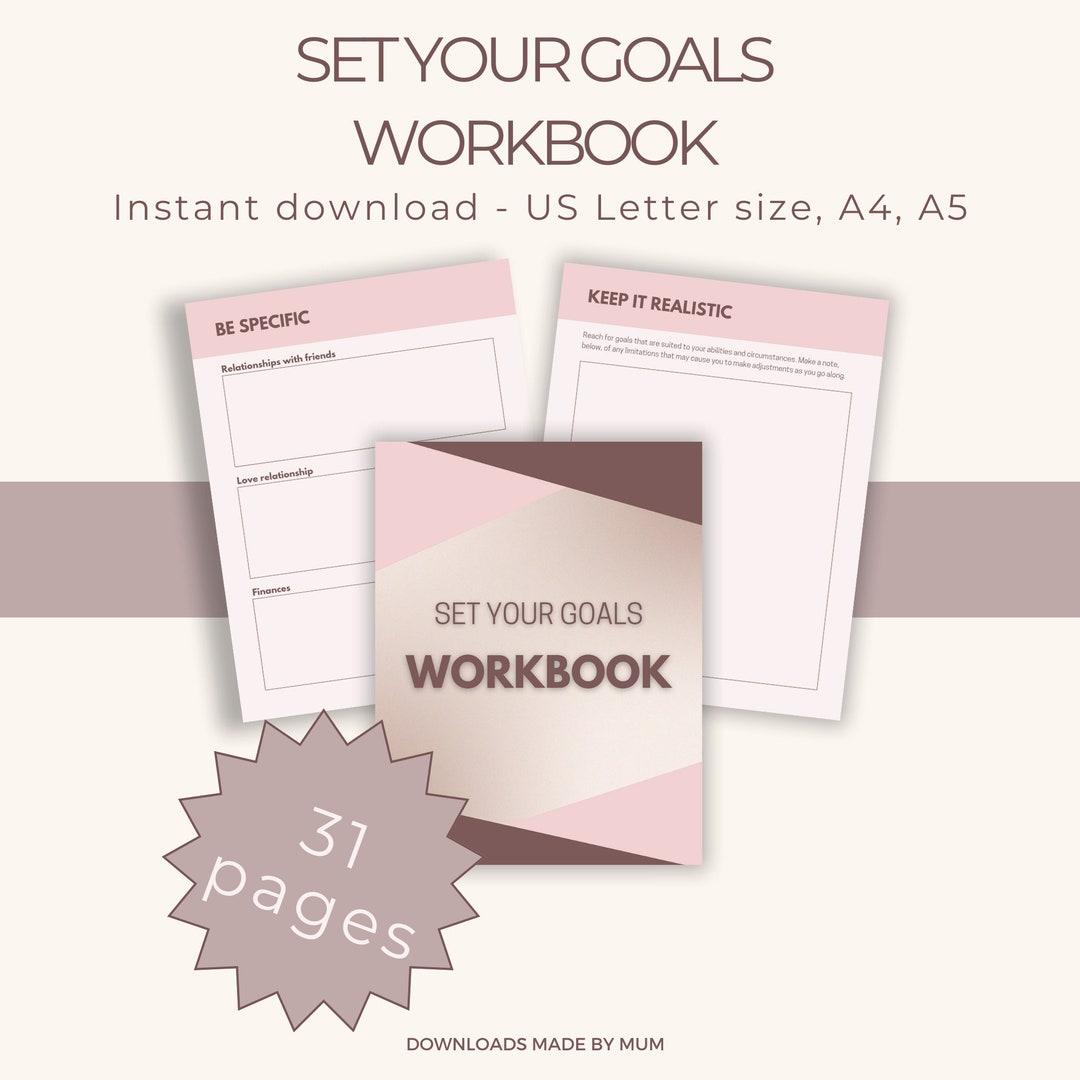 Goal Setting Workbook, Goal Planning PDF, New Year Goals, Goal Tracker ...