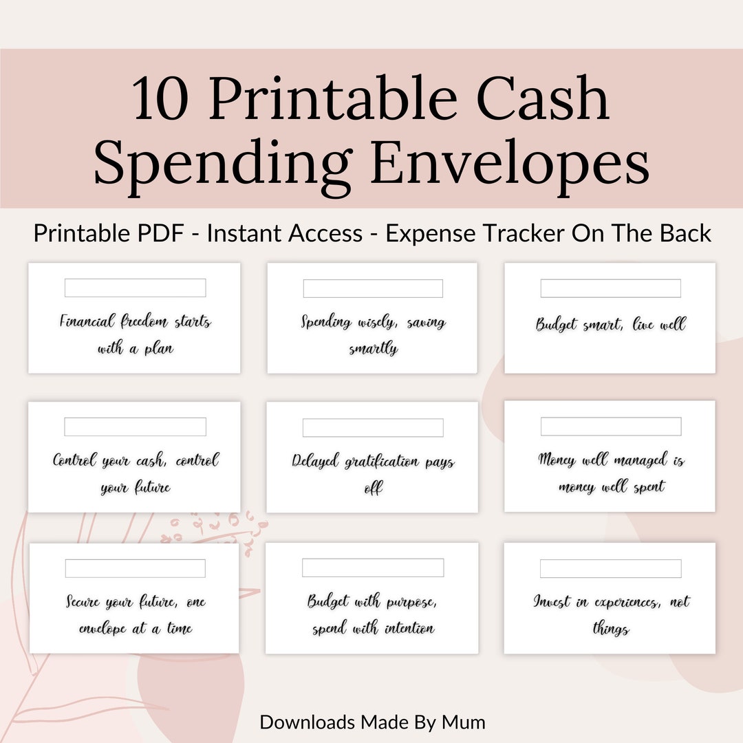 Cash Envelope Printable, Cash Stuffing Envelope, Expense Tracker ...