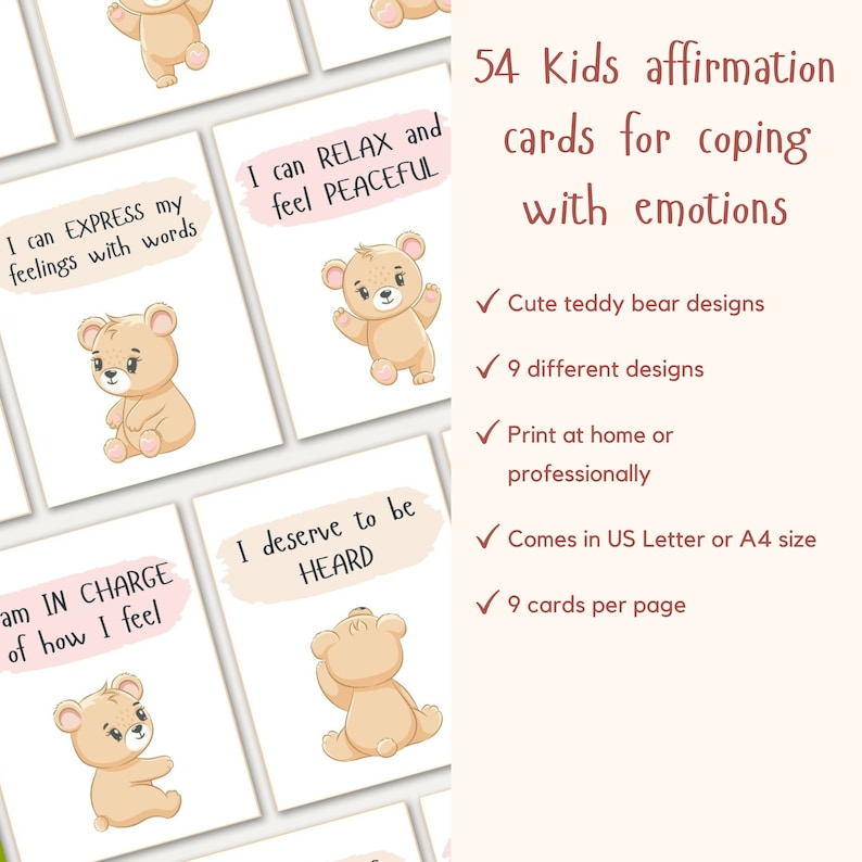 Coping With Emotions Kids Affirmation Cards, Coping Skills Cards ...