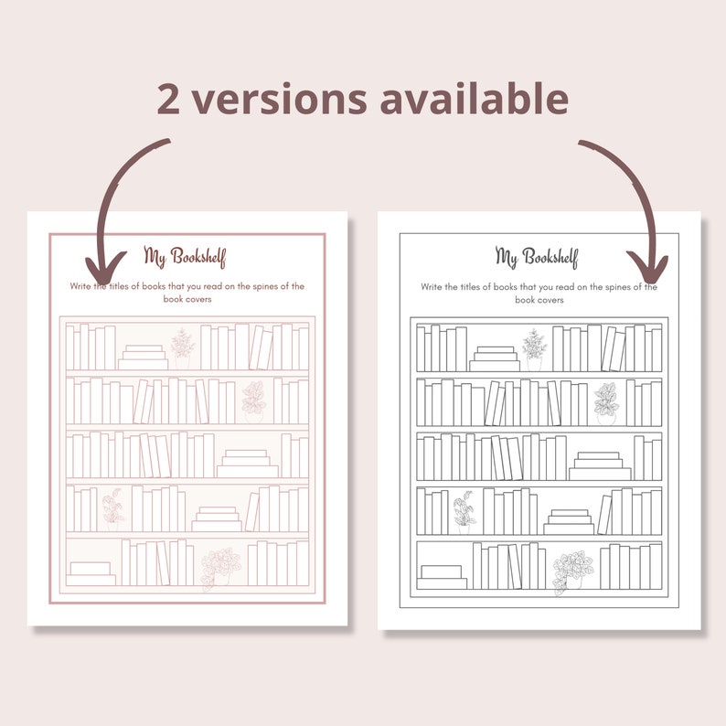 Reading Tracker Printable, Bookshelf Log, Bookshelf Insert, Book ...