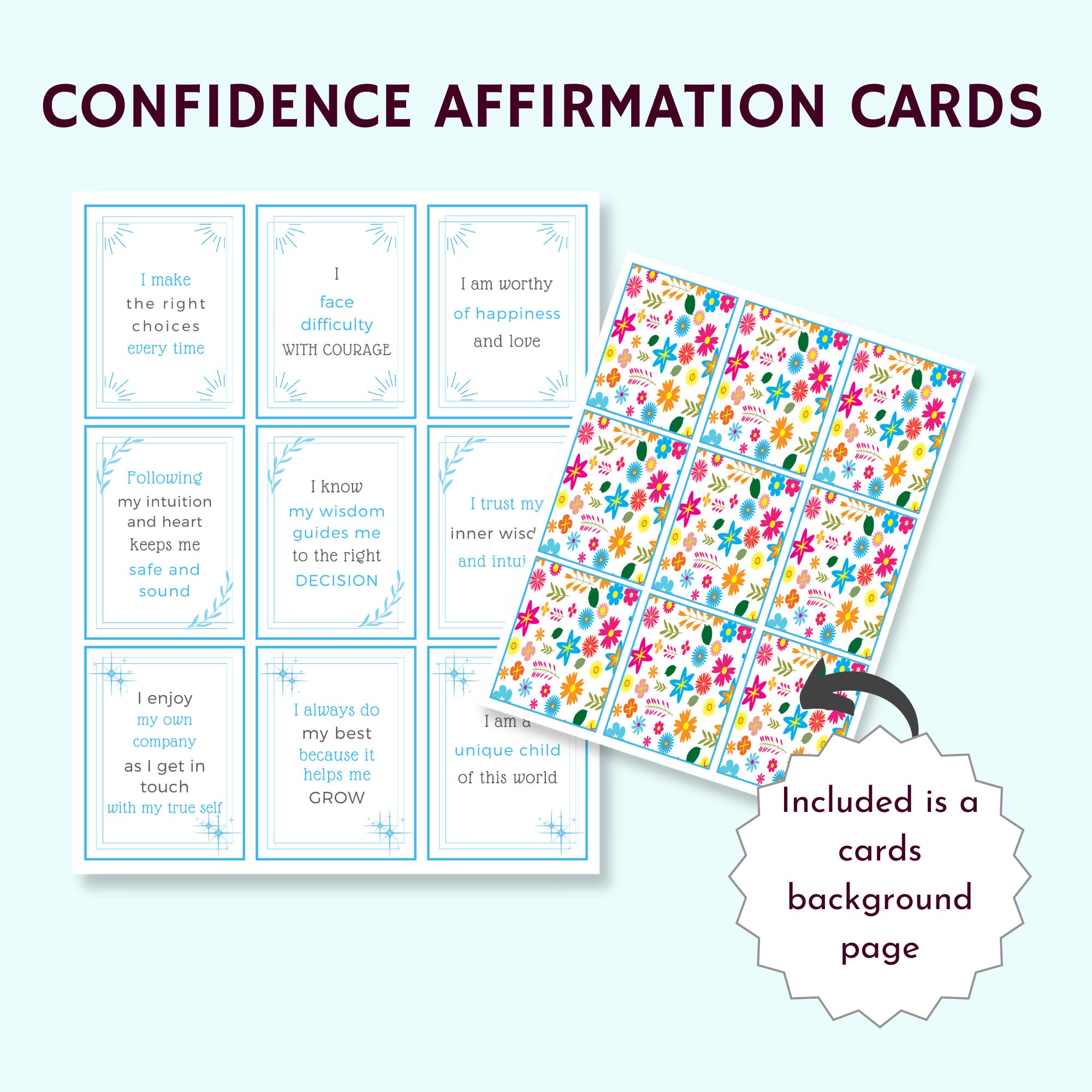Confidence Printable Affirmation Cards, Positive Affirmation Cards ...