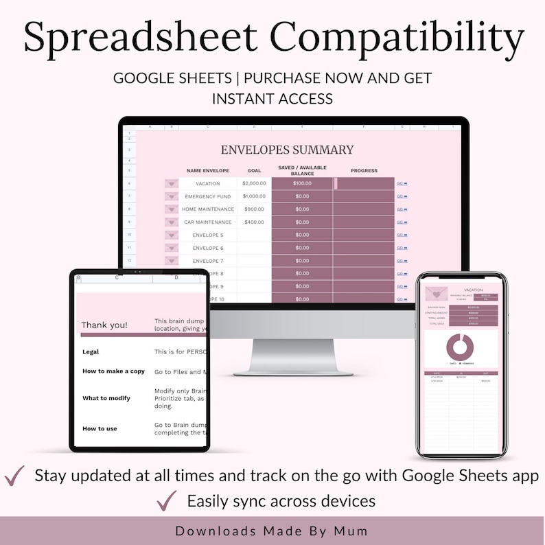 Cash Envelopes Spreadsheet, Digital Money Envelopes, Budget Spreadsheet ...