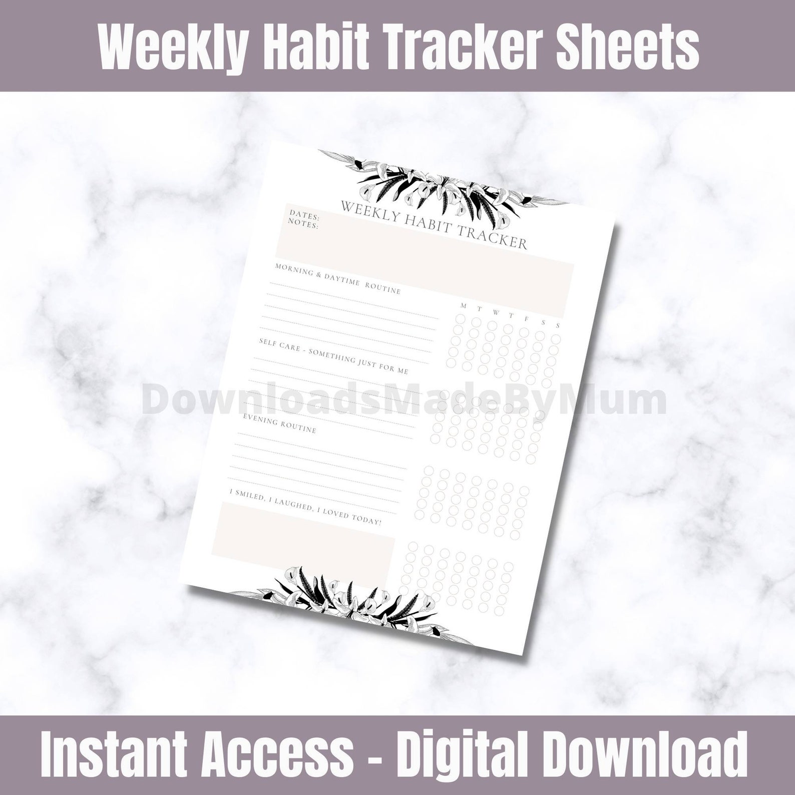 Weekly Habit Tracker Printable, Routine Tracker, Daily Habit Tracker ...