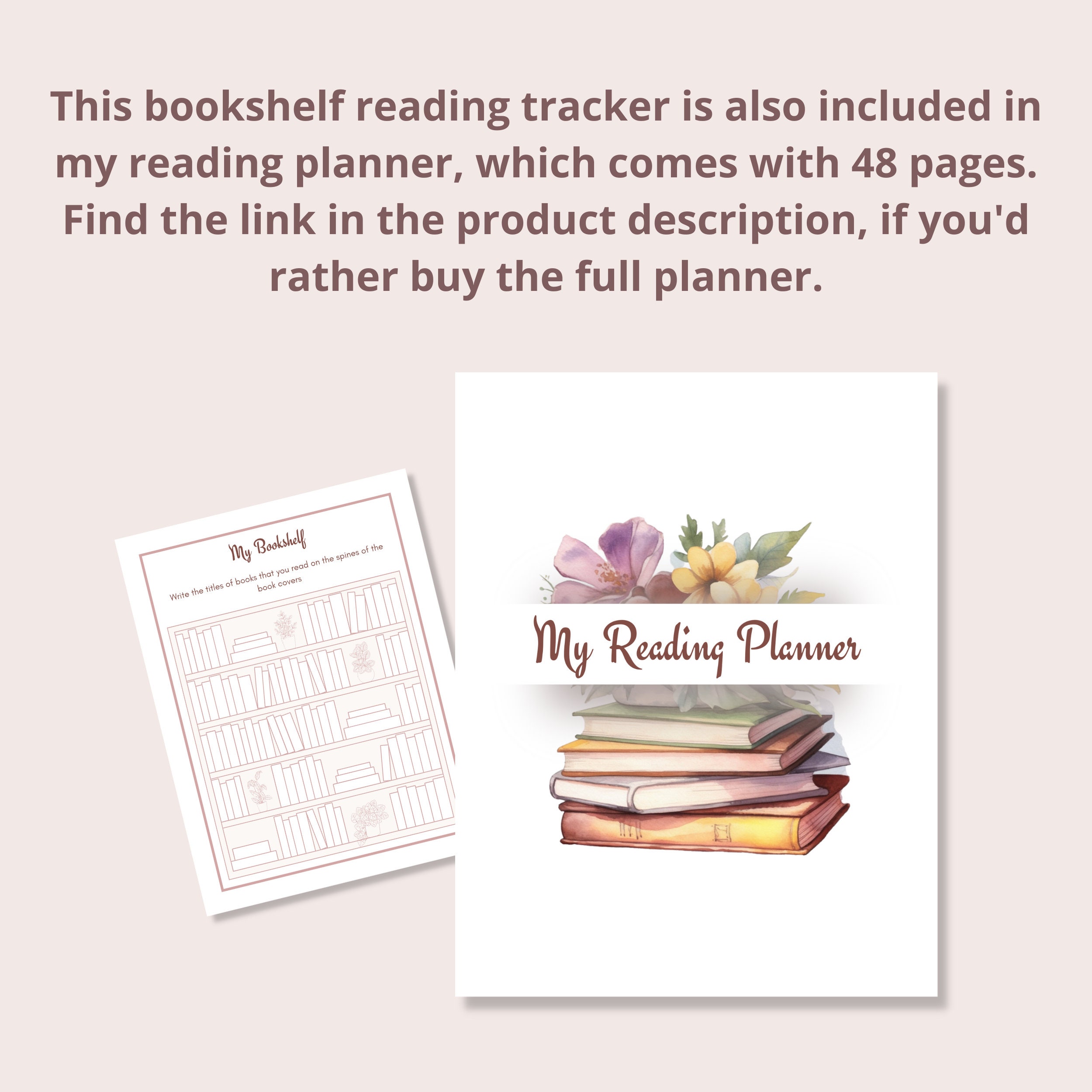 Reading Tracker Printable, Bookshelf Log, Bookshelf Insert, Book ...