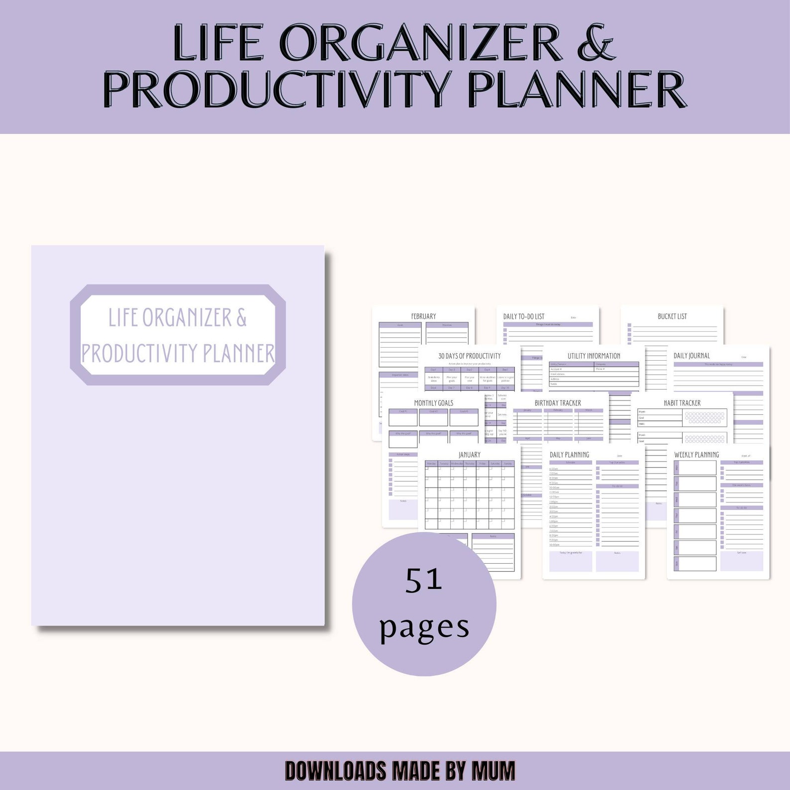 Life Organization Report & Binder Bundle, Mom Planner, Life Binder ...