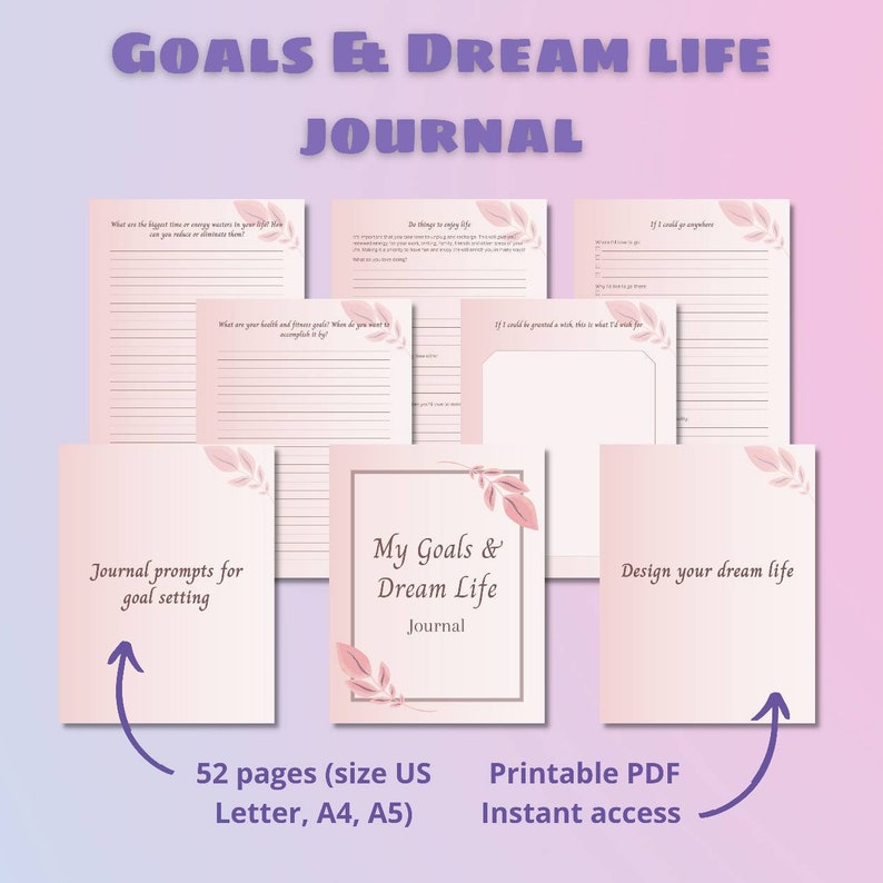 Goal Planning PDF, Goal Setting Bundle, Goal Journal, Goal Setting ...