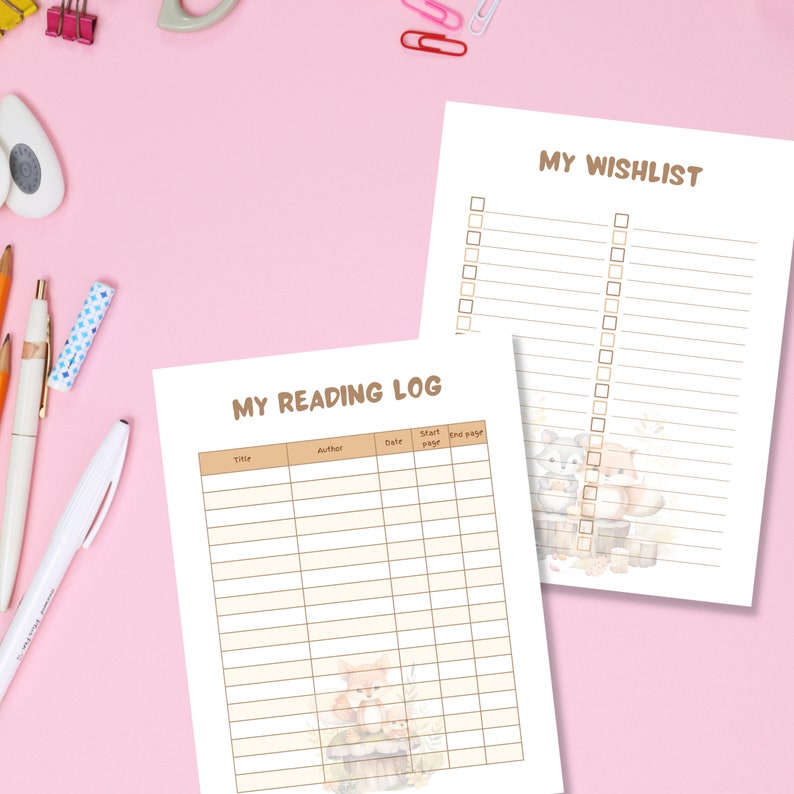 Reading Log for Kids Printable, Kids Book Tracker, Reading Challenge ...