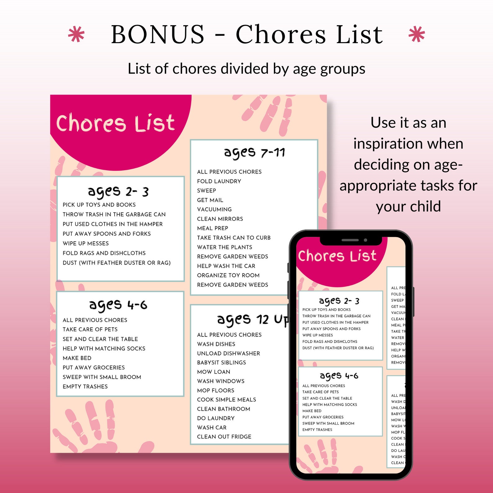 Kids Chore Chart Spreadsheet, Digital Chore Chart, Google Sheets ...
