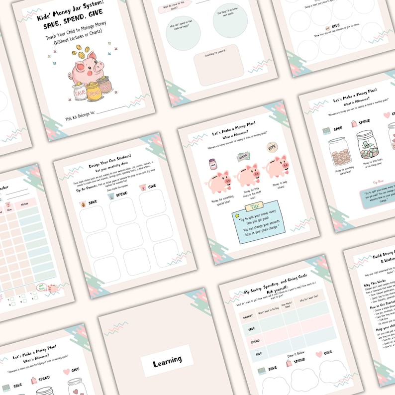 Kids Money Management Printable, 3-bucket Save Spend Give System ...
