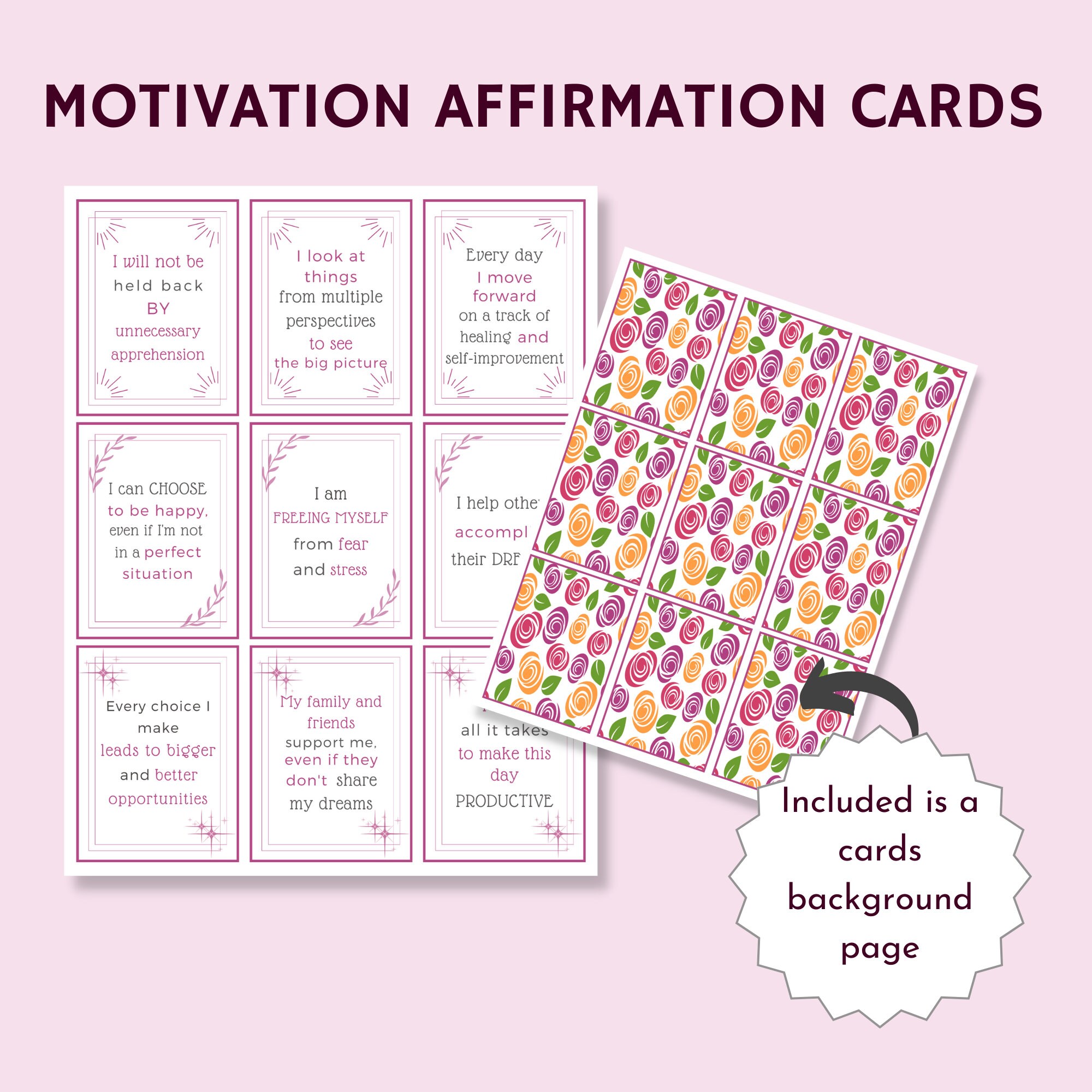 Motivation Printable Affirmation Cards for Women, Encouragement Cards ...
