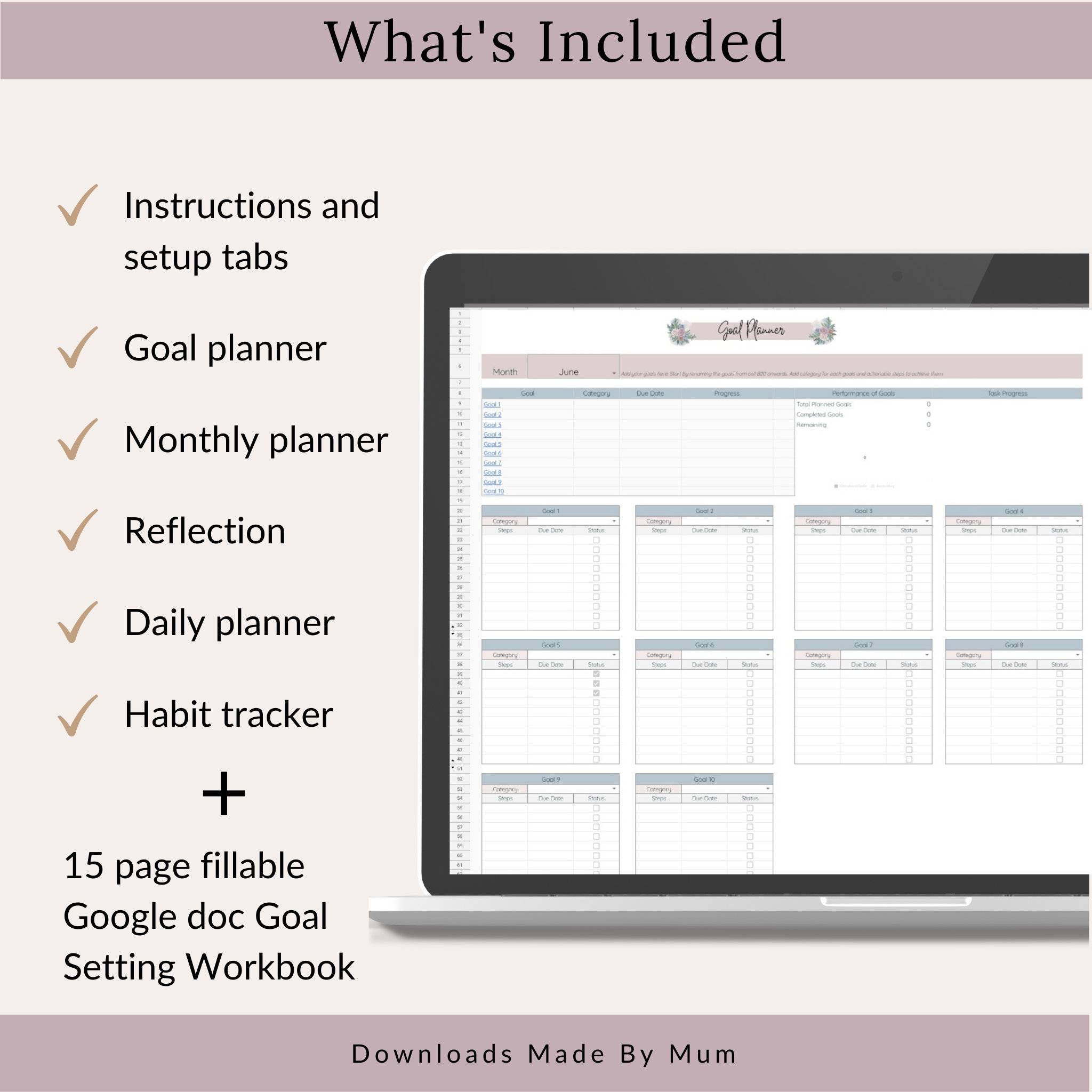 Goal Tracker Spreadsheet, Smart Goals Worksheet Goal Setting, Google ...