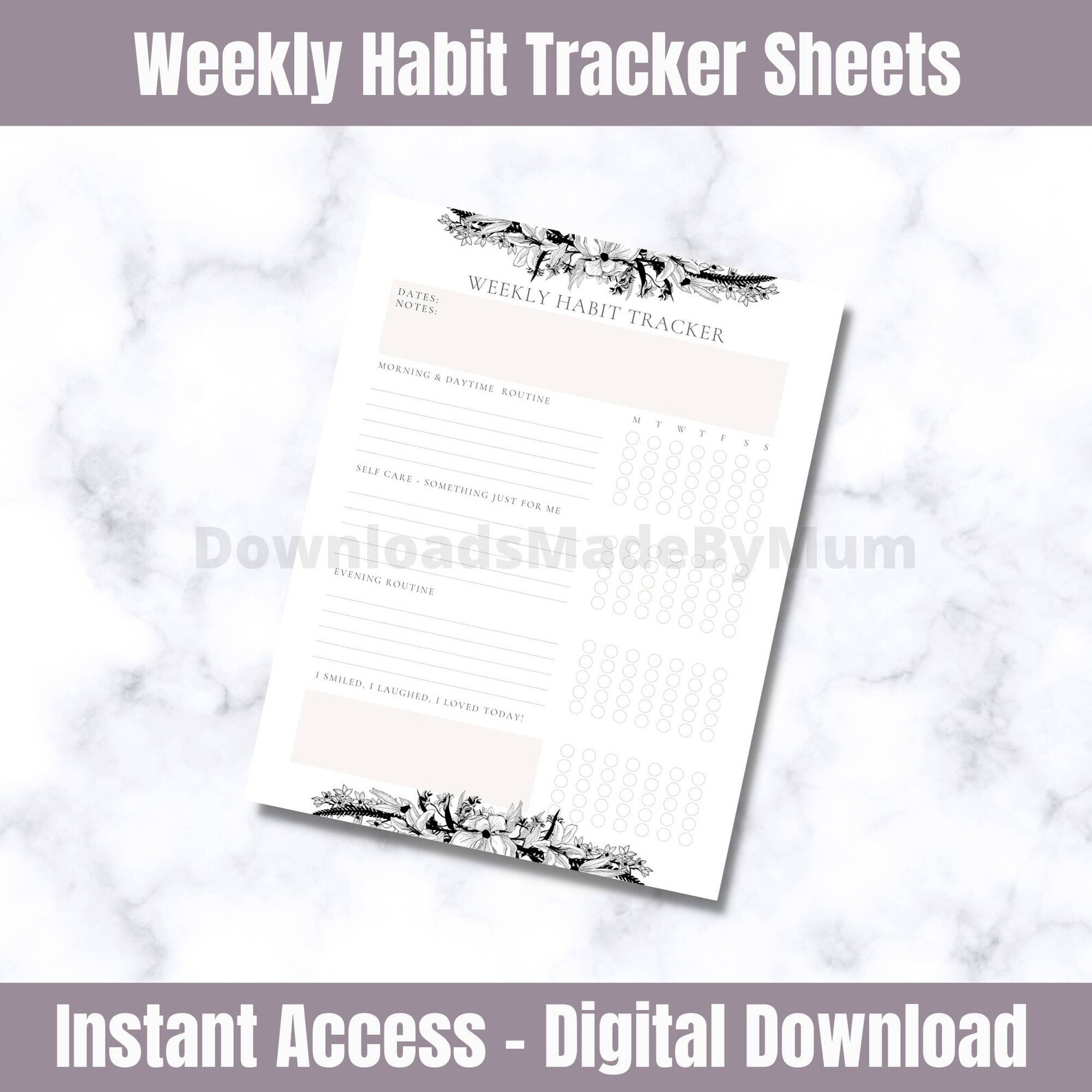 Weekly Habit Tracker Printable, Routine Tracker, Daily Habit Tracker ...