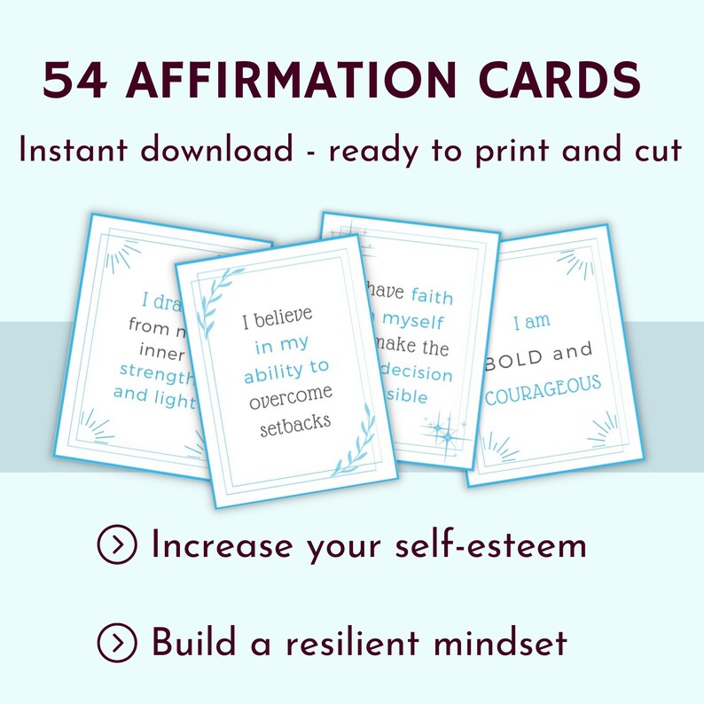 Confidence Printable Affirmation Cards, Positive Affirmation Cards ...