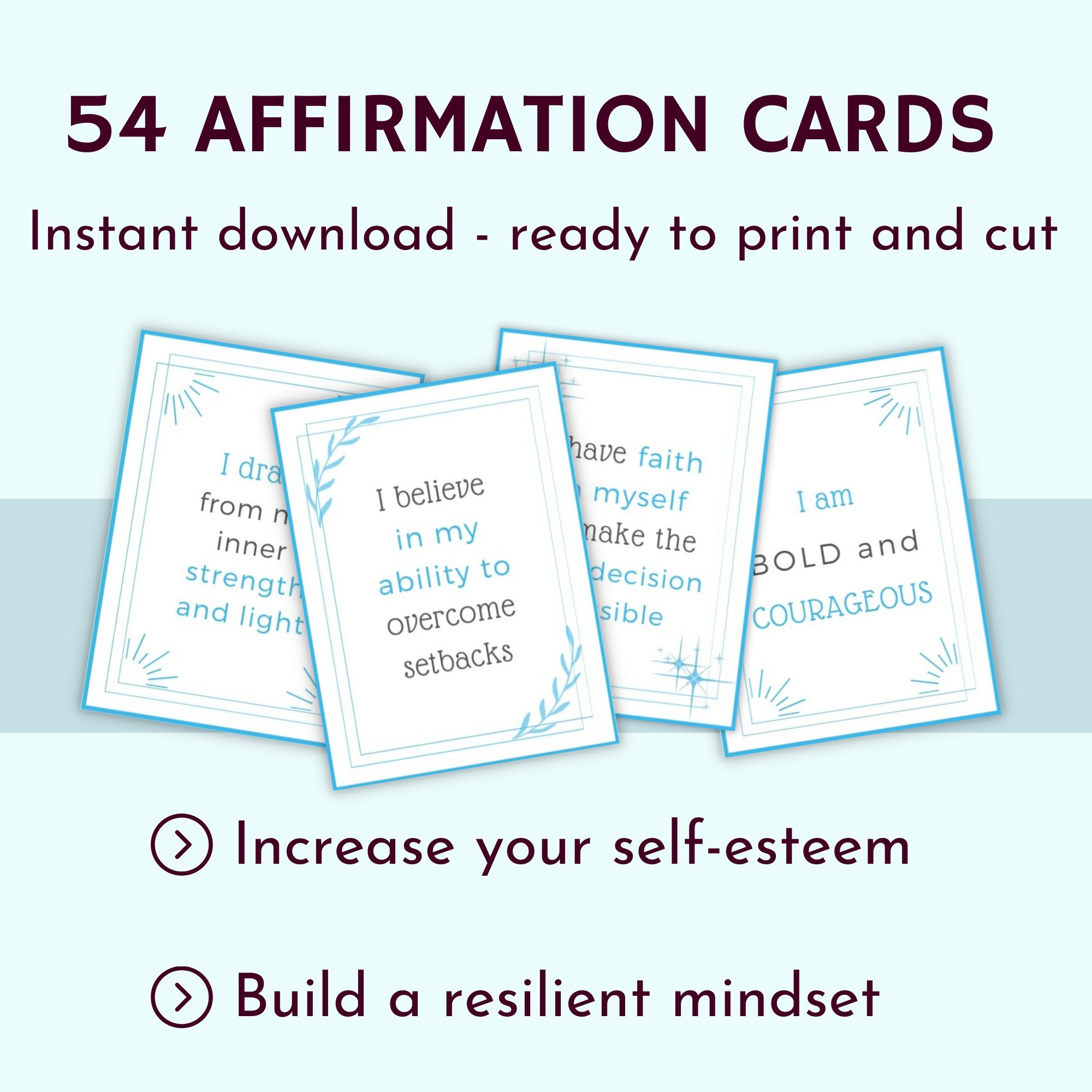 Confidence Printable Affirmation Cards, Positive Affirmation Cards ...