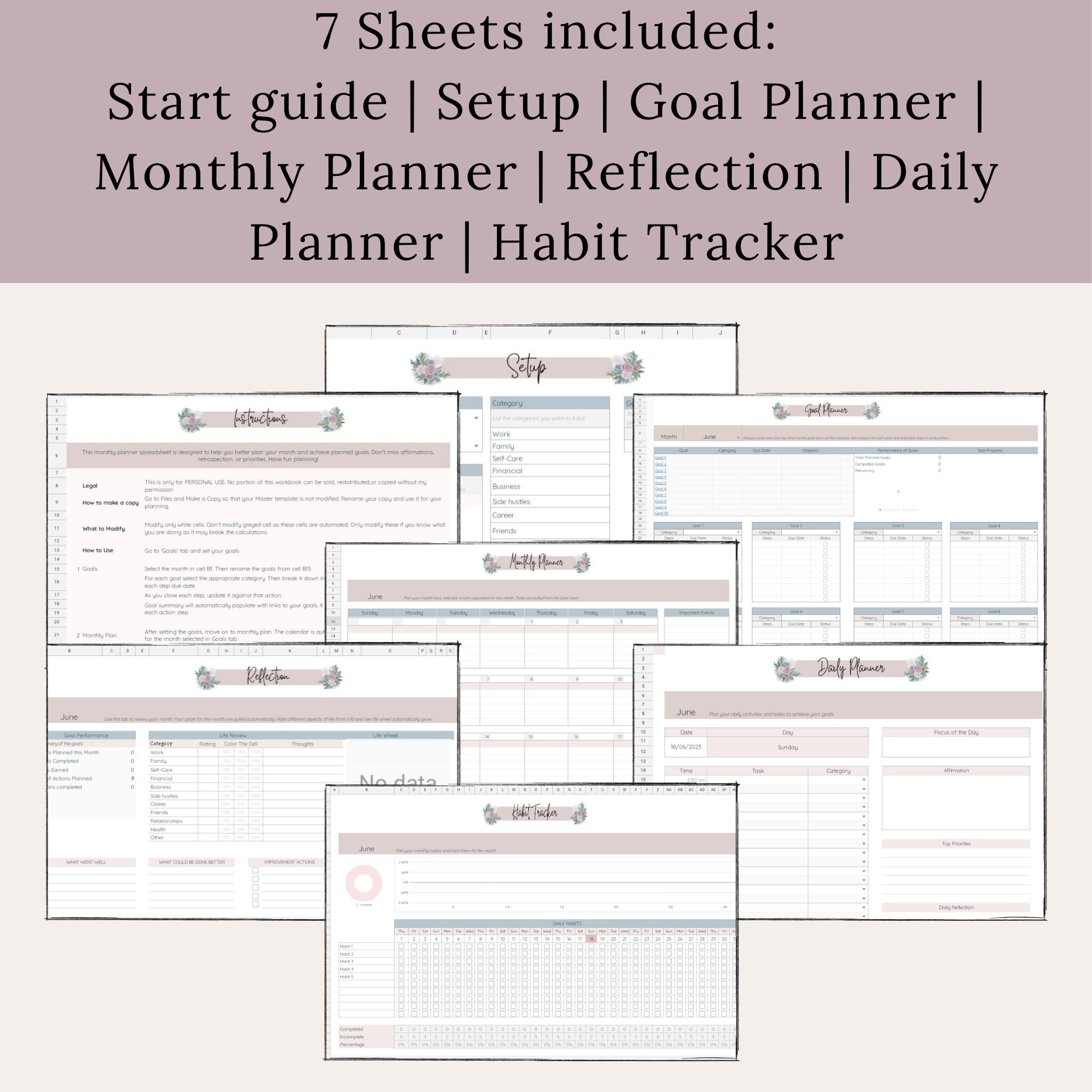 Goal Tracker Spreadsheet, Smart Goals Worksheet Goal Setting, Google ...