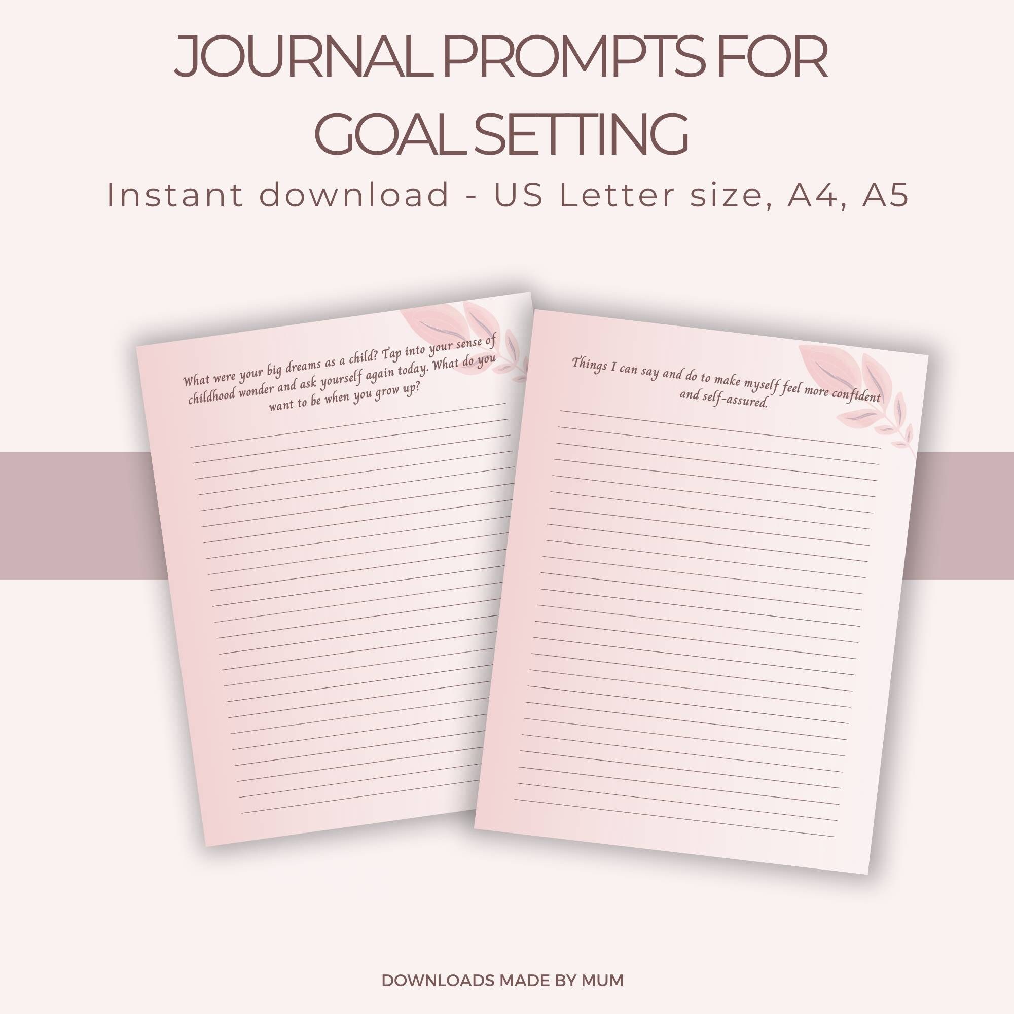 Goal Journal Goal Setting Goal Worksheet Intentions - Etsy