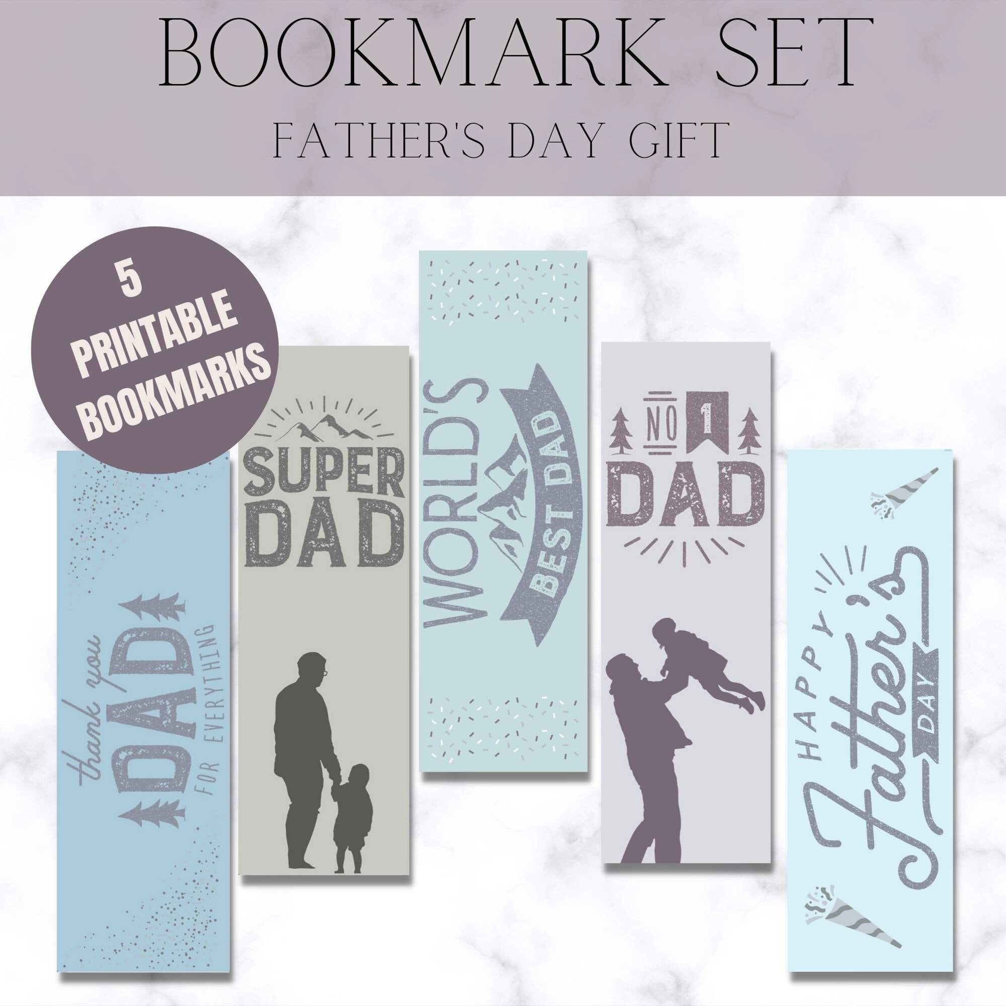 Bookmark Set, Bookmarks for Men, Printable Bookmarks, Father's Day Gift ...