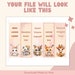 Bookmarks for Kids Printable, Cute Animal Theme Bookmarks, Bookmarks ...