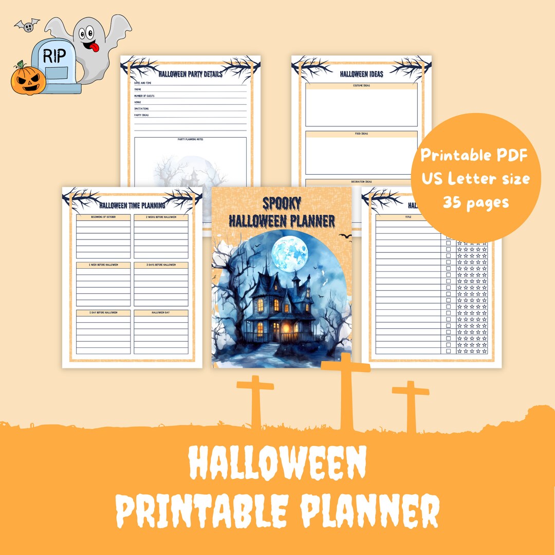 Halloween Planner Printable, Holiday Planner, Spooky Planner, Halloween ...