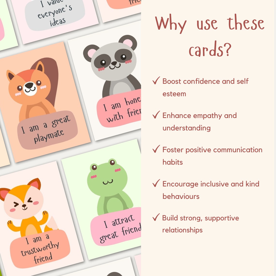 Positive Affirmation Cards for Kids Printable, Friendship Cards ...