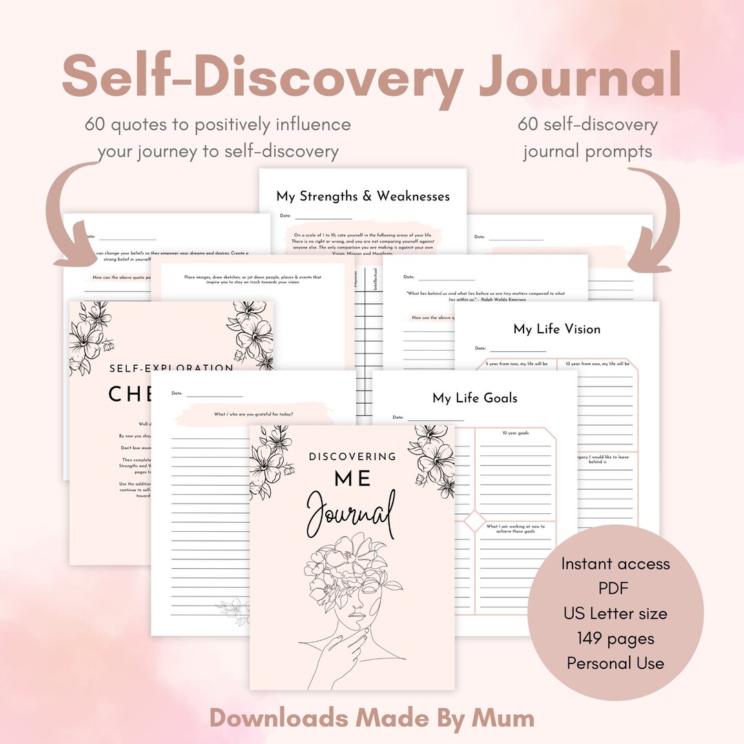 Self Reflection Journal, Personal Growth Journal, Self Discovery ...