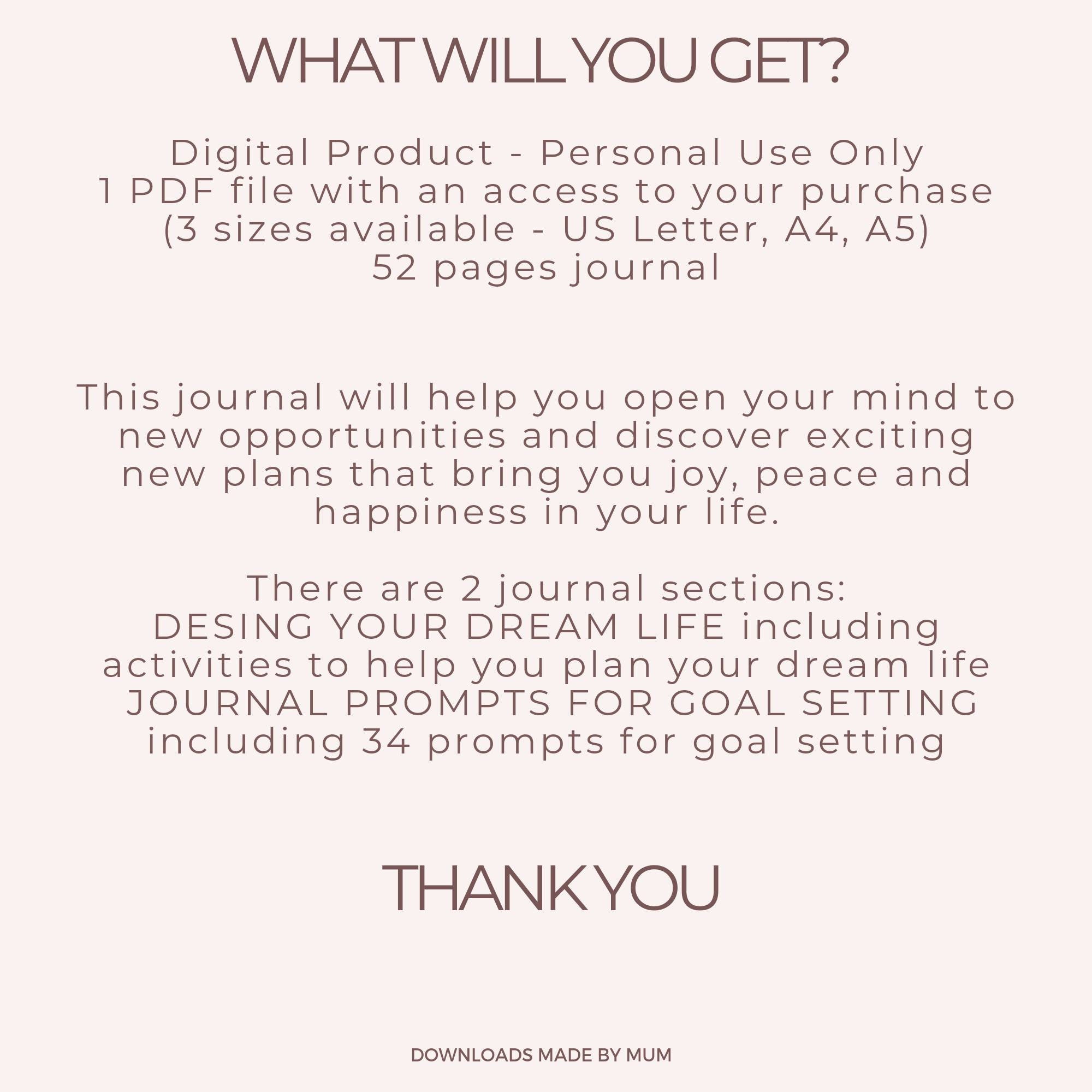 Goal Journal Goal Setting Goal Worksheet Intentions - Etsy